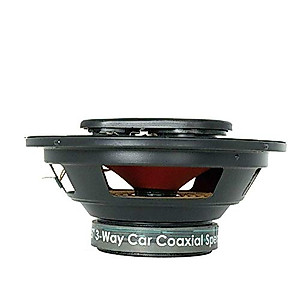 Audiobank 4X 6.5-Inch 800 Watts Peak Power Handling Total 3-Way Red Car Audio Stereo Coaxial Speakers Rubber Coated Cloth Speaker Surround Sensitivity -90dB -AB1670