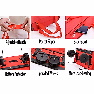 Upgrade Shopping Bag with Wheels Portable Trolley Bags Grocery Cart Hand Pulling Utility with Hand Straps Folding Shopping Cart- Larger Size & Waterproof & Strong（B0BDKBVK1Y）