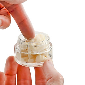 Cornucopia 15-Milliliter Clear Glass Balm Jars (12-Pack); 1/2 oz Cosmetic Jars with Lined Black Plastic Lids