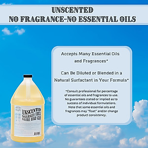 Adams Handmade Soap Thick Organic Castile Liquid Hand Soap 1 Gallon Refill- Unscented