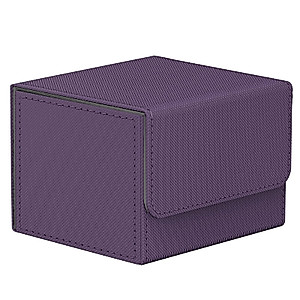 Scimi Commander high-quality leather Deck Box, designed specifically for Magic: The Gathering (MTG) and Trading Card Game (TCG) enthusiasts, hold over 100 sleeved cards (Purple)
