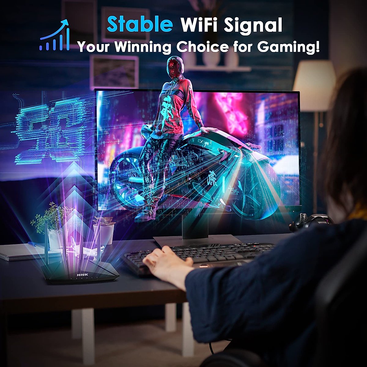 WiFi 6 Router - AX1800 Wireless Gaming Router with 1.8 Gbps, Dual Band Gigabit Routers for Wireless Internet, WiFi Router with MU-MIMO, Parental Control, WPA3 Security, Ideal for Home Use, 25 Devices