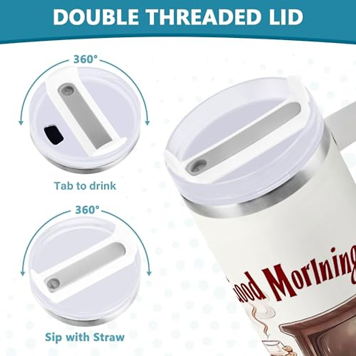 ODAWA Cartoon Rooster Travel Tumbler with Straw and Lid Water Bottle 30 Oz Stainless Steel Cups