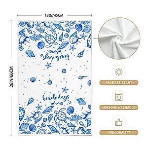 GEEORY Kitchen Towels for Summer Decor Beach Ocean Dish Towels 18x26 Inch Ultra Absorbent Bar Drying Cloth Hand Towel for Kitchen Bathroom Party Home Decorations Set of 2