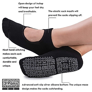 unenow Non Slip Grip Yoga Socks for Women with Cushion for Pilates, Barre, Dance