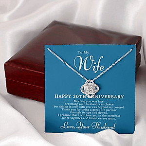 30th Wedding Anniversary Wife Gift – 30th Anniversary Necklace Gift For Wife – 30 Year Wedding Jewelry Gift For Her – 30 Year Anniversary Wedding Present – 30THV10-LK5