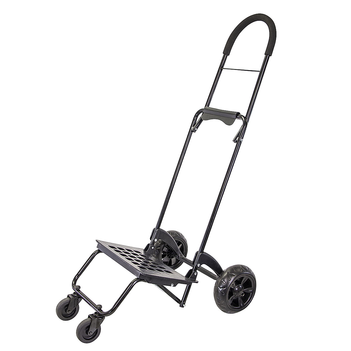 dbest products Trolley Dolly Rover, 4 Wheeled Push Folding Utility Cart Hand Truck Platform Swivel Wheels Garden Lightweight Luggage Carretilla de Carga Plegable