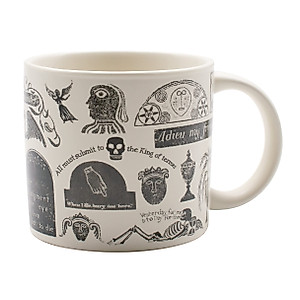 The Unemployed Philosophers Guild Memento Mori Coffee Mug - Features Classic Images Taken from Burial Monument Carvings, Comes in a Gift Box, 14 oz