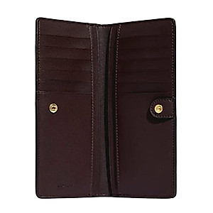 COACH Womens Slim Wallet In Leather (Penguin Print- Gold/Black Multi)