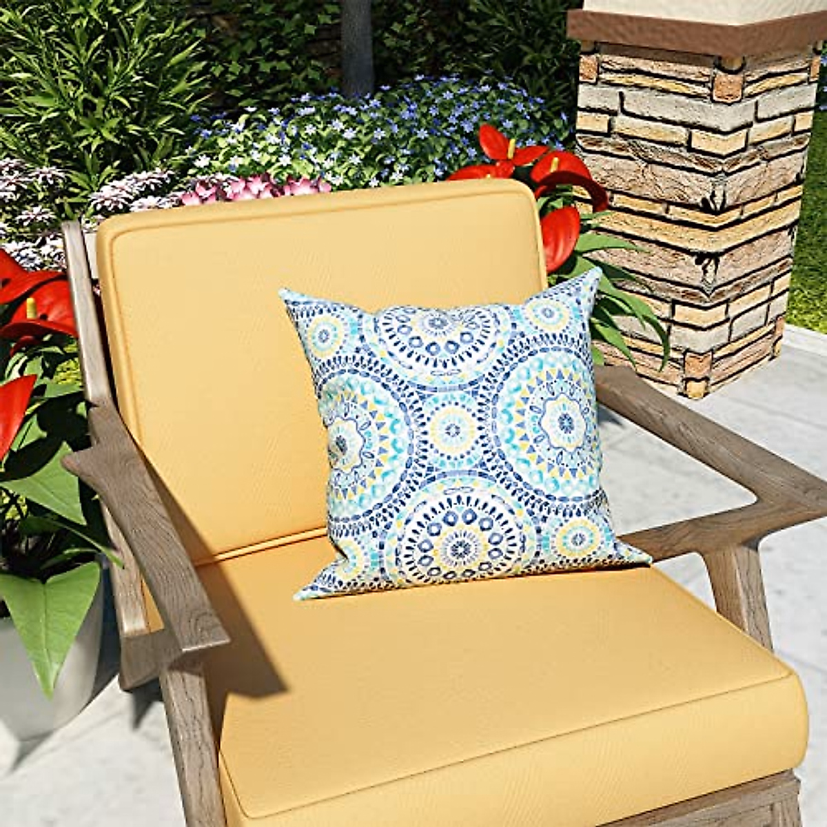 LVTXIII Outdoor Throw Pillow Covers 18 x 18 Inch, Covers ONLY Modern Paisley Pattern Decorative Square Toss Pillow Case Pack of 2 for Home Patio Garden Sofa Bed Furniture, Delancey Lagoon