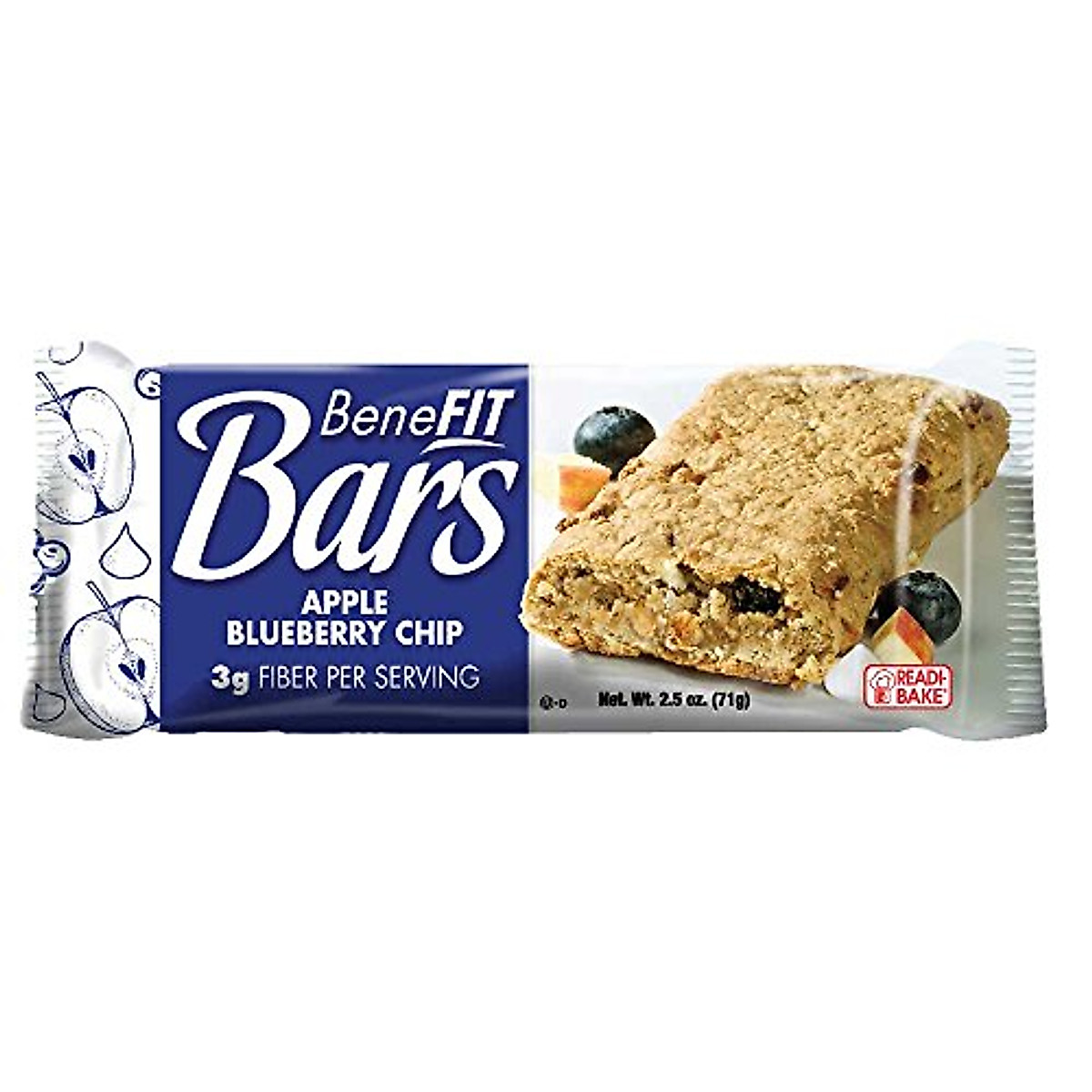 Readi Bake Benefit Apple Blueberry Chip Bar, 2.5 Ounce -- 48 per case.