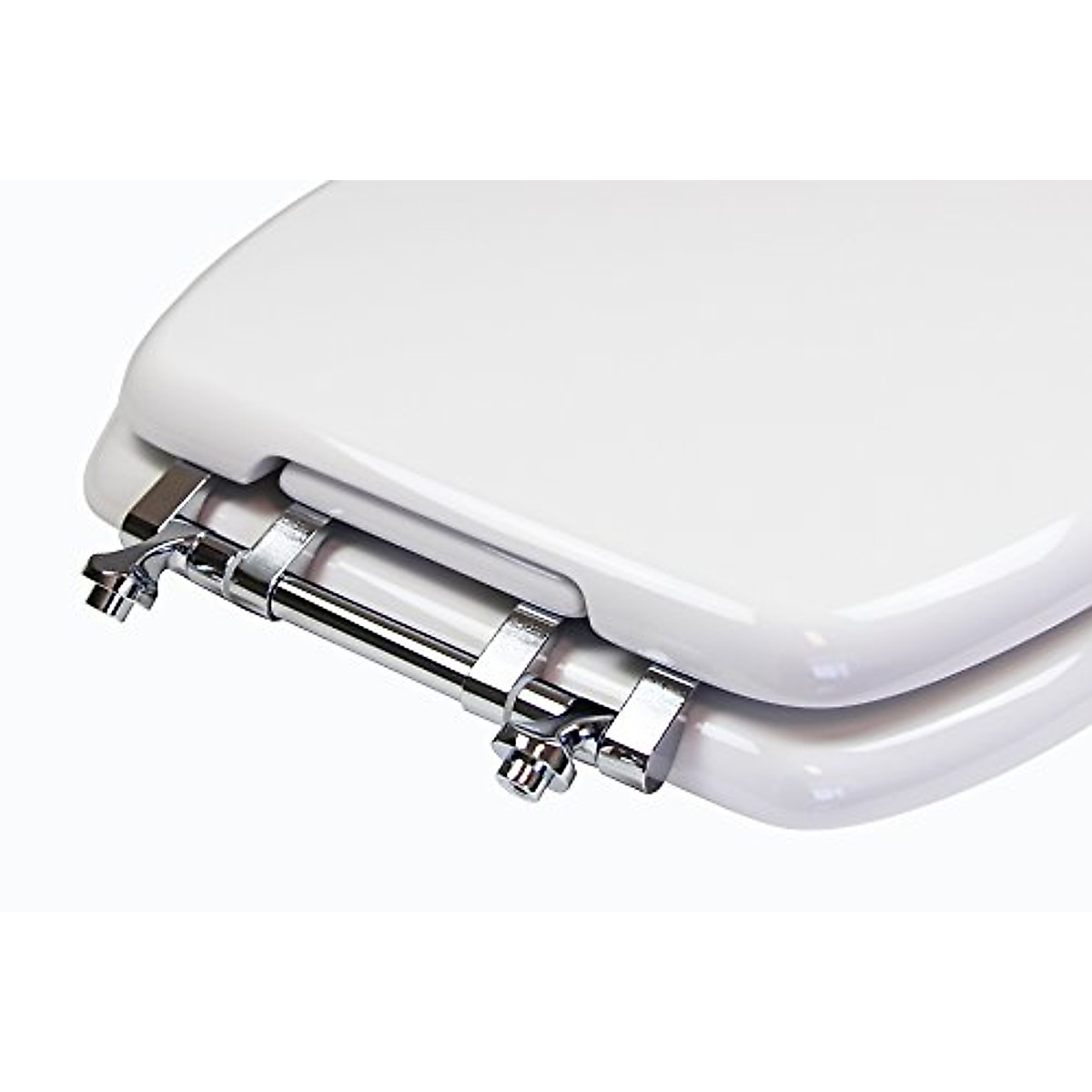 TOPSEAT TinyHiney Potty Elongated Toilet Seat, Adult/Child, w/Chromed Metal Hinges (Elongated White)