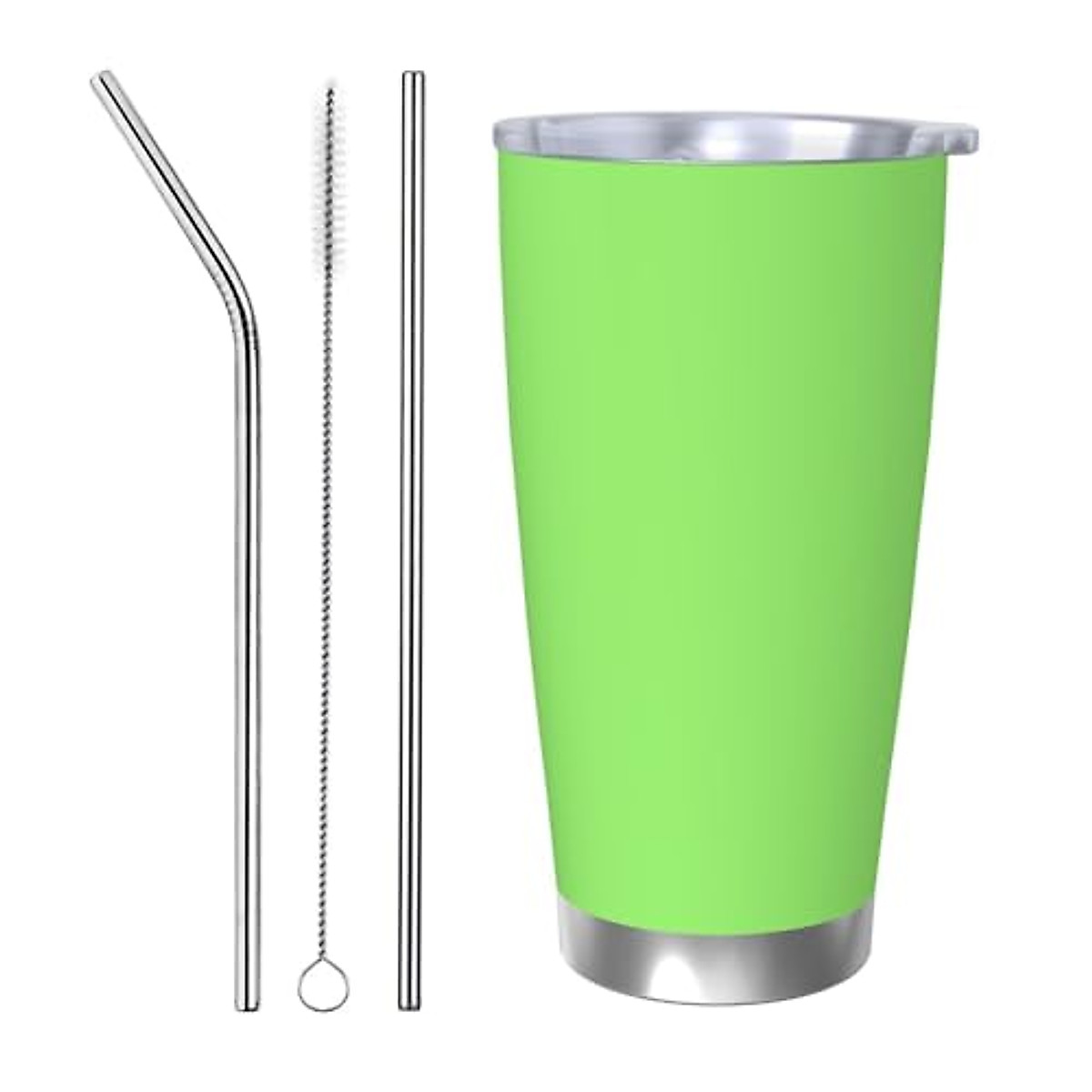 WXZYFP Car cup (single silver rim), can use a straw or drink directly, easy to use.Solid color light green