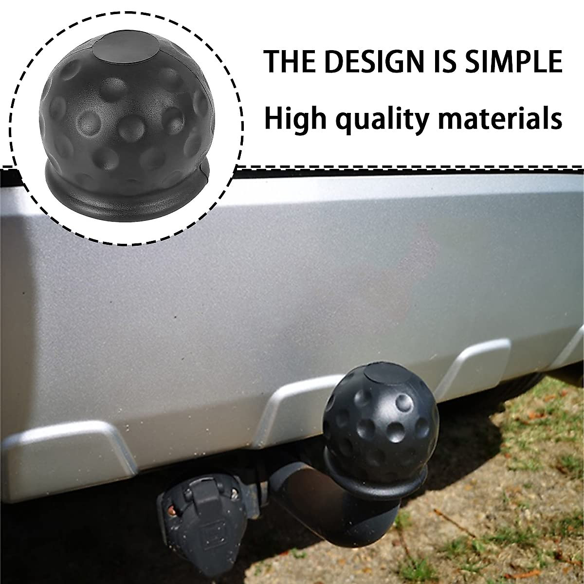 AUCELI 4PCS Trailer Ball Cover, 2 inches ID Rubber Towing Hitch Ball Protector for Daily Use Shop Store, Waterproof Dustproof Towball Sleeve Cap Replacement Car Accessories Universal for Truck RV Boat