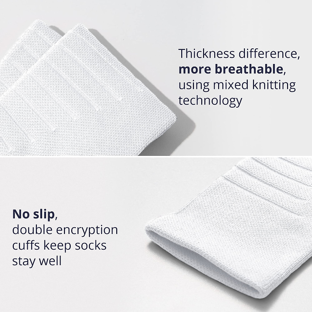 AKASO 2 Pairs Ultralight Running Socks, Crew Coolmax Cotton Athletic Sport Quarter Hiking & Running Socks for Men & Women(White L)