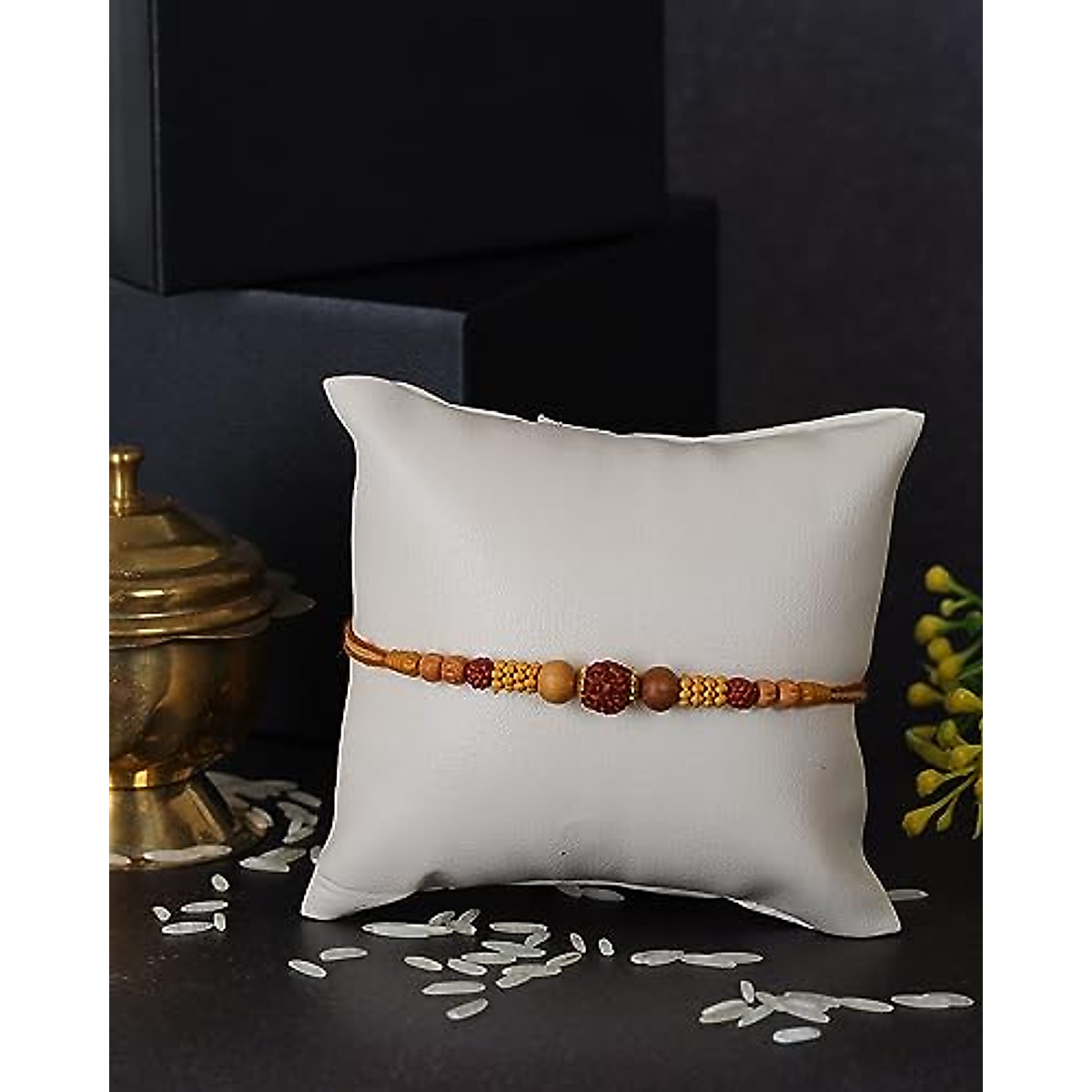 Chandan Simple Rakhi for Brother Small Bro Rakshabandhan Thread/Raksha Bandhan Rakhi (Design 4, Standard)