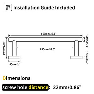 GERZWY Bathroom Towel Bar 33" Stainless Steel Towel Bar Matte Black Contemporary Style Wall Mount for Bath Kitchen AG1101C85-BK