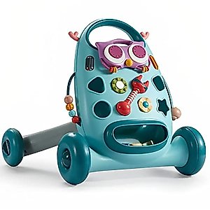 RushFo Interactive Baby Push Walker with Locking Wheels and Speed Control Features, Safe & Stable Design, Sit to Stand Walker, Best Gift for Christmas, Birthday & Special Occasion