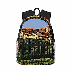 Lightweight Laptop Backpack,Casual Daypack Travel Backpack Bookbag Work Bag for Men and Women-Italy-Tuscan