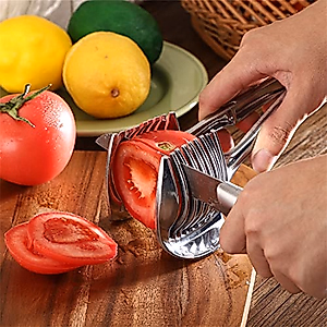 Kitchen Gadgets Handy Stainless Steel Onion Holder Potato Tomato Slicer Vegetable Fruit Cutter Safety Cooking Tools Accessories