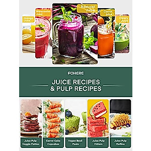 Juicer Machines, FOHERE 1000W Juicer Whole Fruit and Vegetables, Quick Juicing Easy to Clean, 75MM Large Feed Chute, Dual Speed Setting and Non-Slip Feet, Silver