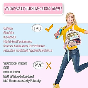 BYXEPA Clear Mini Backpack Stadium Approved TPU 12X12X6 Heavy Duty Transparent Backpacks Book Bag with Reinforced Strap for Teens Girls Women Concerts, Sporting Event, Work, School, Security-Pink