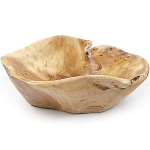 EWEIGEER Wooden Fruit Salad Serving Bowl Hand-Carved Root Bowls Creative Living Room Real Wood Candy Bowl 8"-10"