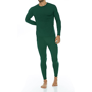 Thermajohn Long Johns Thermal Underwear for Men Fleece Lined Base Layer Set for Cold Weather (X-Large, Hunter Green)