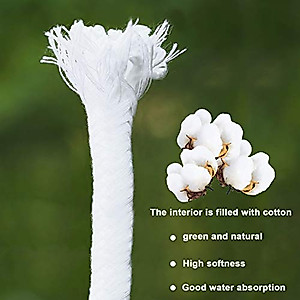 1/6 Inches Self Watering Wick Cord String Cotton Rope for DIY Plant Automatic Watering Device (40 Feet)