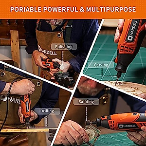 HARDELL Rotary Tool Kit, 160W Power Rotary Tool with Flex Shaft - 7 Variable Speed From 8000 to 35000RPM, 85pcs Accessories, Rotary Tools for Carving, Cutting, Engraving, Sanding, Grinding