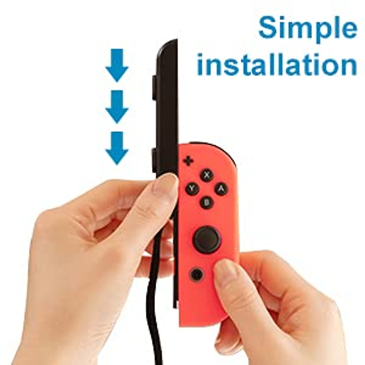 XBERSTAR1pair Straps for Switch Original .Con Strap with Thumb Grips Cap (Light Blue)