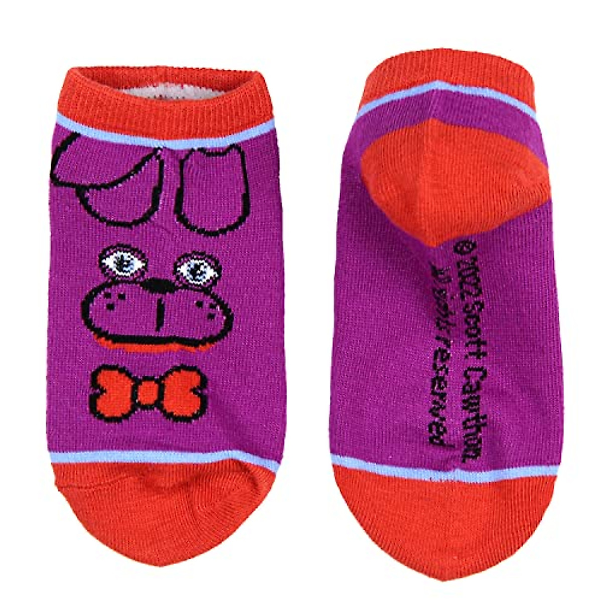 Bioworld Five Nights at Freddy's Kids Character Designs No-Shoe Ankle Socks 4 Pairs, 10-4