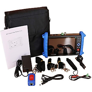 7 Inch IP Camera Tester Security CCTV Tester Monitor-Support 6K IP/Coax/Analog Camera-with HDMI in&Out/Power Output/PTZ Control/IP Searching/Network Tool