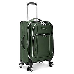 Traveler's Choice Lares Softside Expandable Luggage with Spinner Wheels, Green, Carry-On 22-Inch