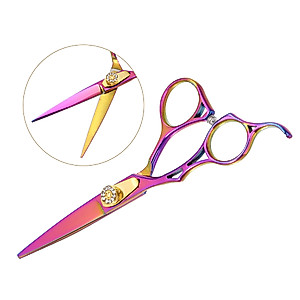 VOCOSTE Hair Scissors, Hair Cutting Scissors, Barber Thinning Scissors, Stainless Steel Razor, Multicolor