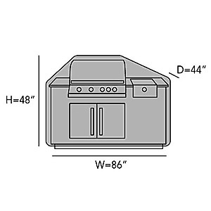 Covermates – Island Grill Cover – 86W x 44D x 48H – Classic Collection – 2 YR Warranty – Year Around Protection - Black