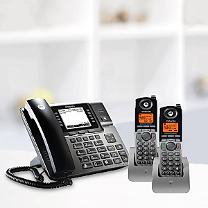 Motorola ML1002H DECT 6.0 Expandable 1 to 4 Lines Business Phone System with Voicemail, Digital Receptionist and Music on Hold, Black, 2 Handsets