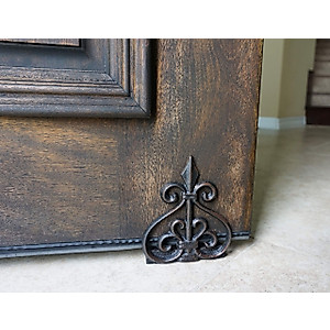 Lulu Decor, Cast Iron Fleur De Lis Door Stop, Door Stopper (LB15BK1)