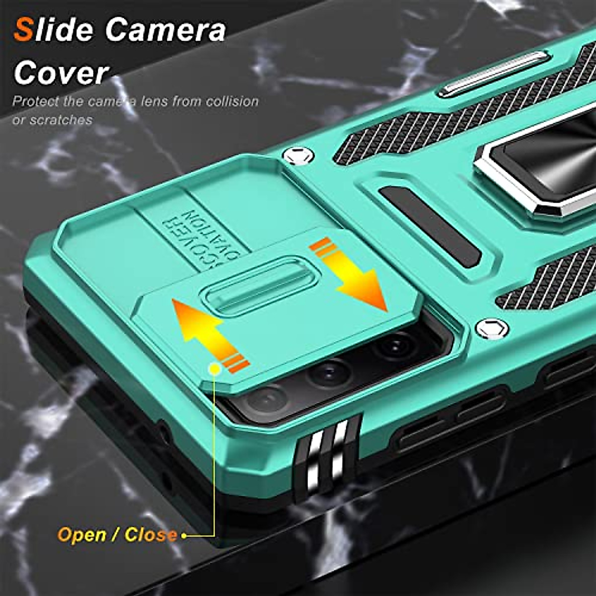 LUMARKE for Galaxy S20 FE Case with Camera Protection and Screen Protector Pass 16ft Drop Test Military Grade Protective Phone Cover with Kickstand Turquoise