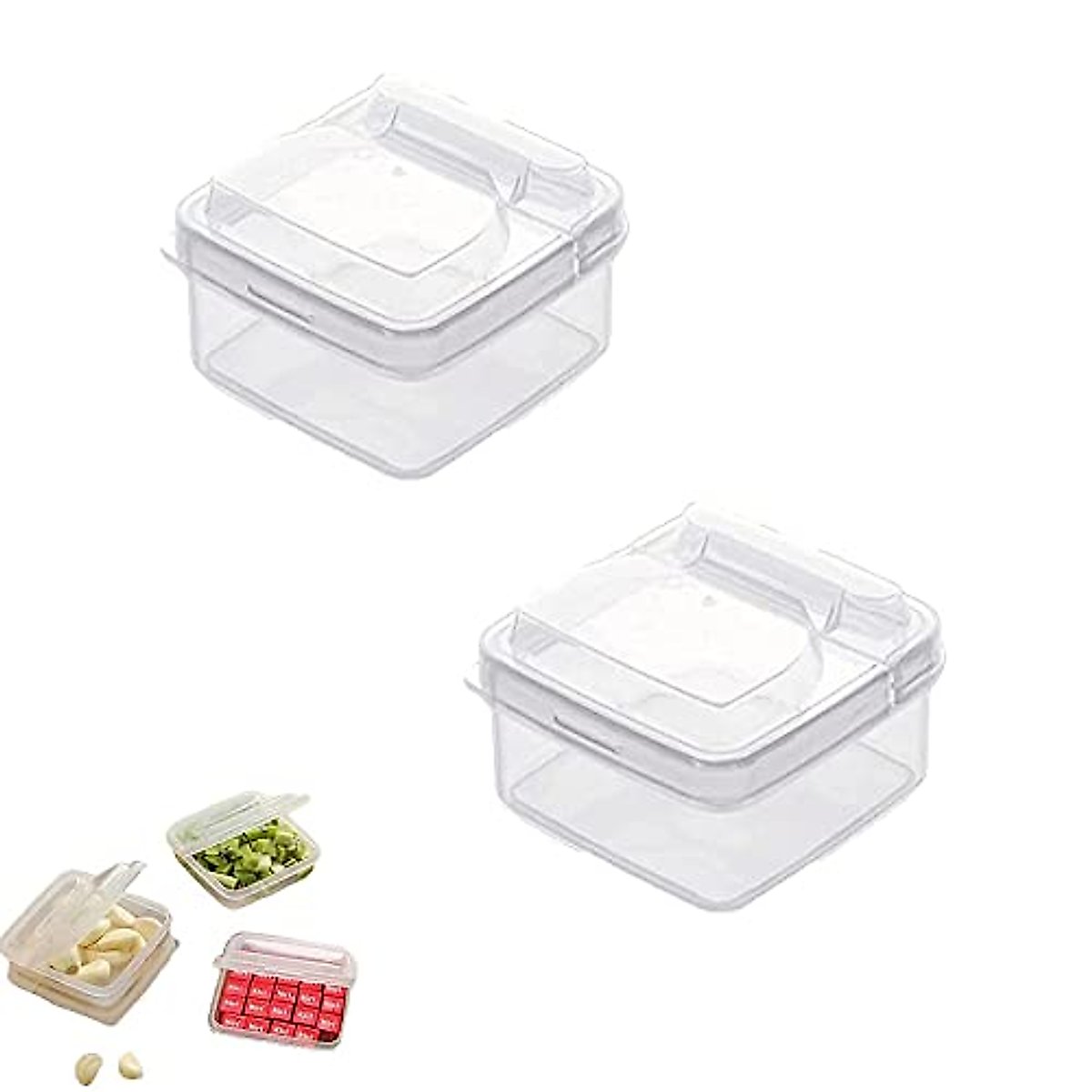 lfjfaecx Sliced Cheese Container for Fridge with Flip Lid, Food Storage Containers Bins, Fruit Storage Containers for Fridge, Cheese Slice Storage Box, with Removable Drain Tray (2pack)
