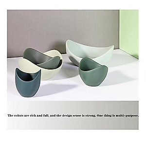 Set of 5 Lotus Ceramic Bowl Set, Decorative Porcelain Bowls Set for Salad, Oatmeal, Pasta, Fruit, Cereal, Soup, Rice, for Home Decor (Mint Green)