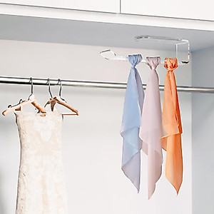 NiHome Wall Mount Clear Acrylic Hand Towel Racks 2-Pack for Towels, Accessories in Bathroom, Kitchen, Bedroom - Adhesive Towel Bar Hand Towel Holder, Versatile Transparent Design, Waterproof