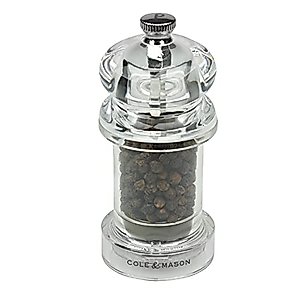 Cole & Mason Precision Grind 575 Pepper Mill, Acrylic, Clear, 10.5 cm