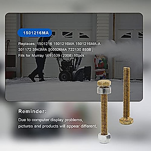 Pro-Parts 10PK 1501216MA Auger Shear Pins and Nut Bolt Kit for AYP Sears Craftsman Murray Snow Throwers Replaces 722130 88951MA 580239MA 90003943 301172 and 90009524