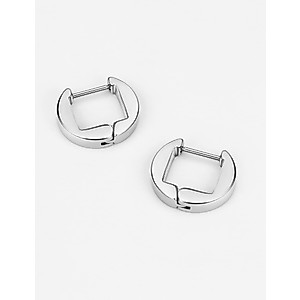 TDEBA 316L Surgical Steel Small Hoop Earrings, Silver Huggie Earrings for Women, Stainless Steel Earrings for Sensitive Ears
