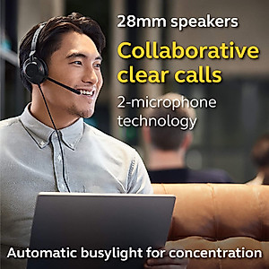 Jabra Evolve2 30 UC Wired Headset, USB-A, Mono, Black – Lightweight, Portable Telephone Headset with 2 Built-in Microphones – Work Headset with Superior Audio and Reliable Comfort