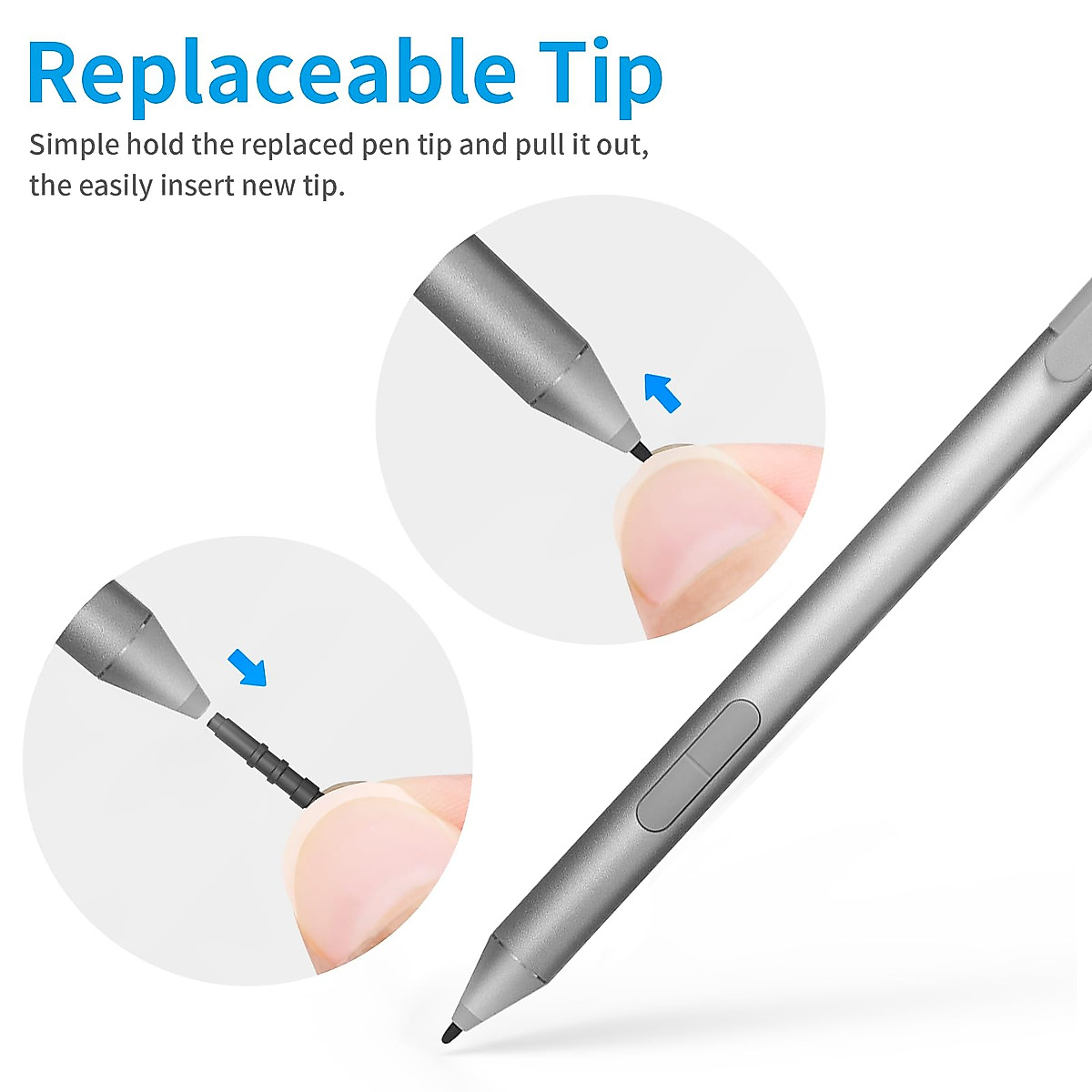 Active Stylus Pen for Dell 2 in 1 Laptop for Latitude 5285 5289 5290 7285 7400, Inspiron 7420 7425, XPS 15 9570, Computer Touchpad Stylus for Writing (Check The Compatible List Before Purchase)