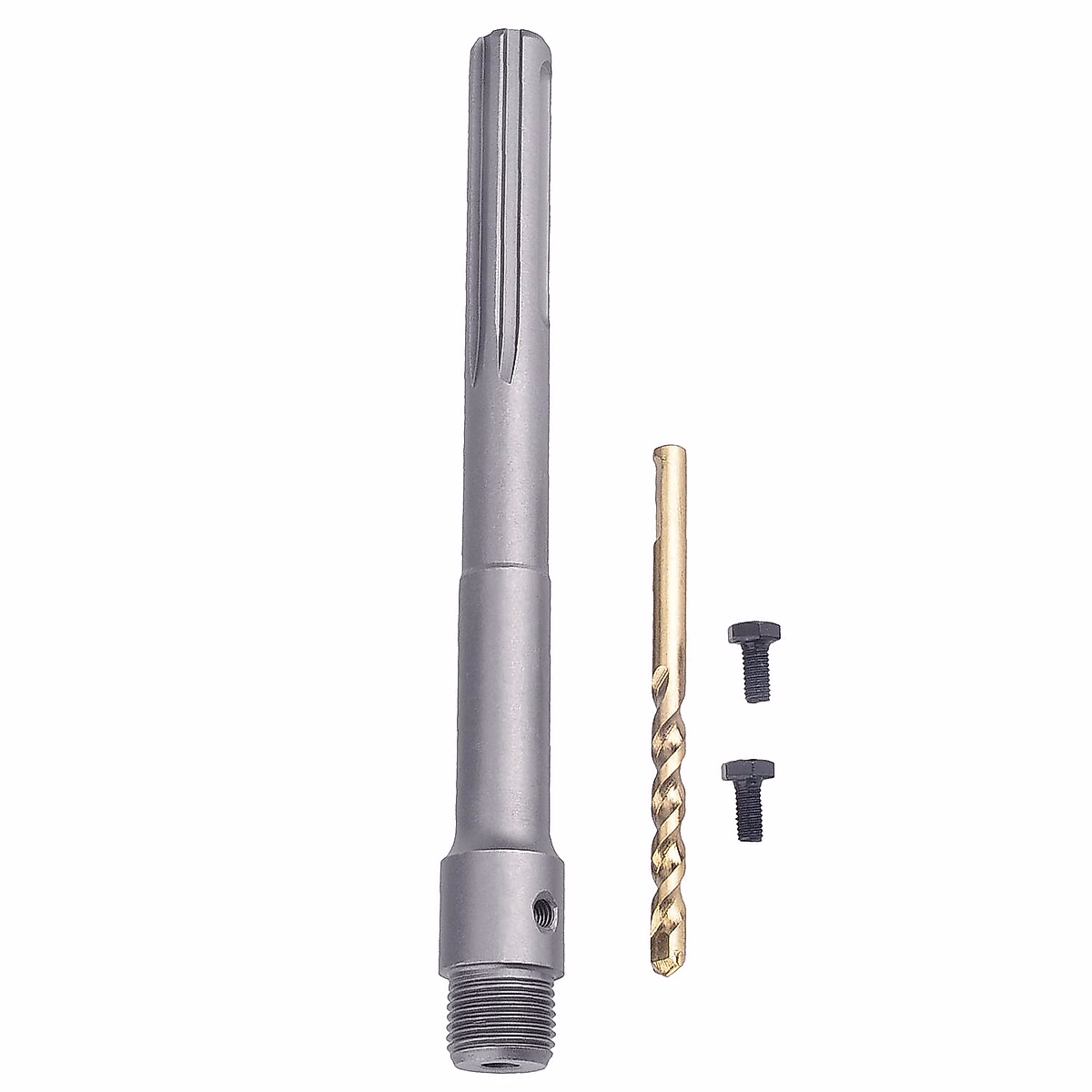 300mm SDS Max Shank Connecting Rod with Pilot Drill Bit and 2 Screws for Concrete Cement Hole Saw (SDS Max Rod: 300mm)