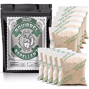 Two Bros. Repellent Squirrel Repellent Outdoor,Chipmunk Repellent Outdoor,Squirrel Repellents Indoor,Squirrel Deterrent,Natural Squirrel Repellent for Bird Feeders/Garden/Attic/Shed -10P, black