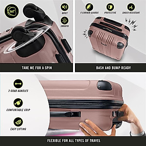 Kenneth Cole REACTION Out of Bounds Lightweight Hardshell 4-Wheel Spinner Luggage, Rose Gold, 2-Piece Set (20" & 28")